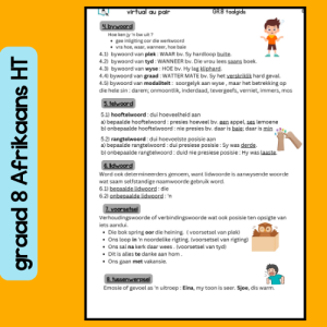 Graad 8 Afrikaans HT Opsommingsboek Kwartaal 1-4 - Virtual Au Pair Shop