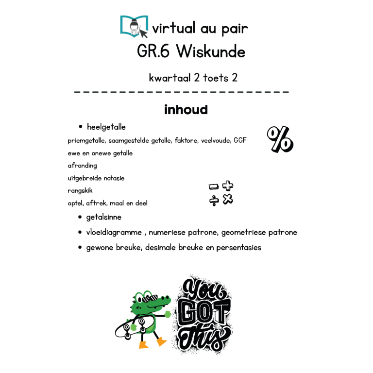 Graad 6 Wiskunde oefenvraestelle en antwoorde PDF