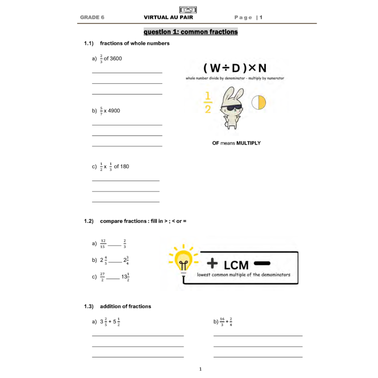 Grade 6 Maths PDF tests and summaries