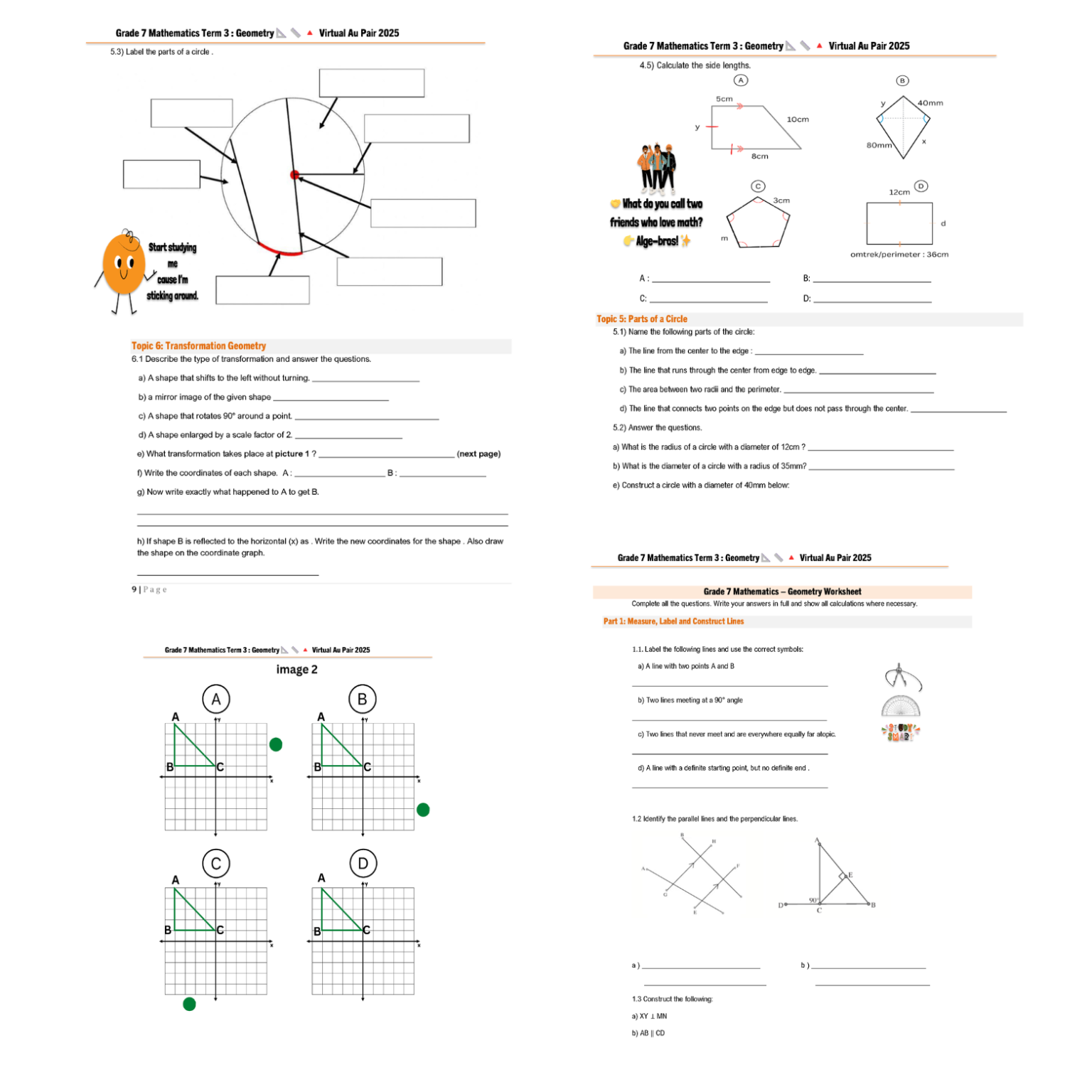 Grade 7 Mathematics Term 3 2025 ATP Geometry PDF